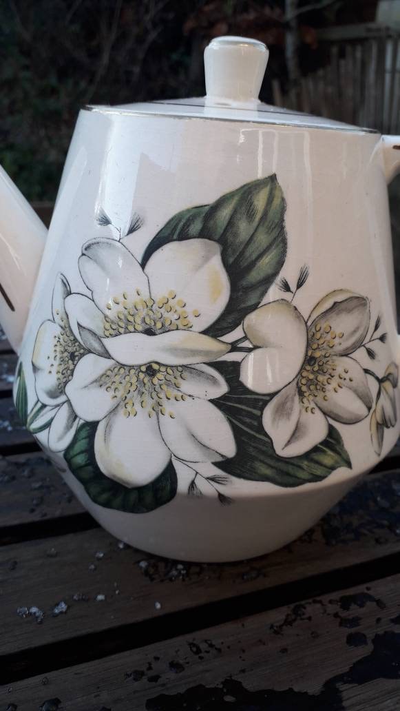 Vintage 1950s Heatmaster Teapot With Christmas Rose Pattern Made ...