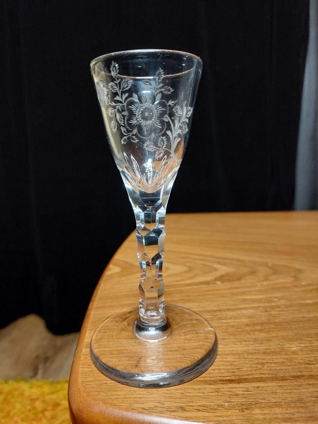 Antique Georgian Wine Spirit Glass. Antique Etched Hand Crafted ...