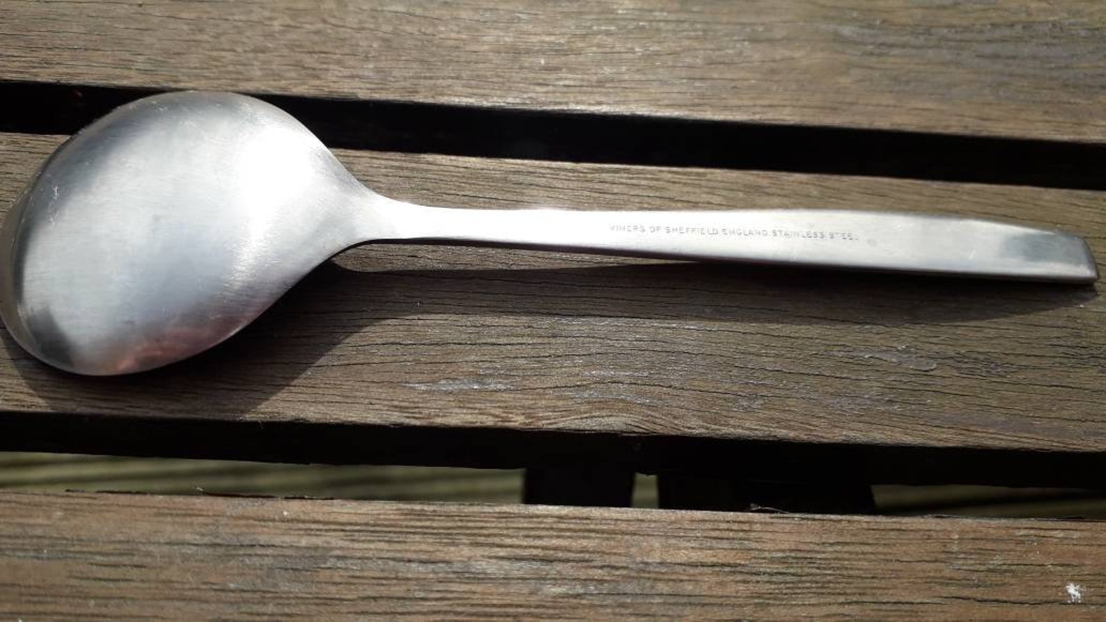 Vintage 1970s Viners honey dish with spoon. Stainless steel | Etsy