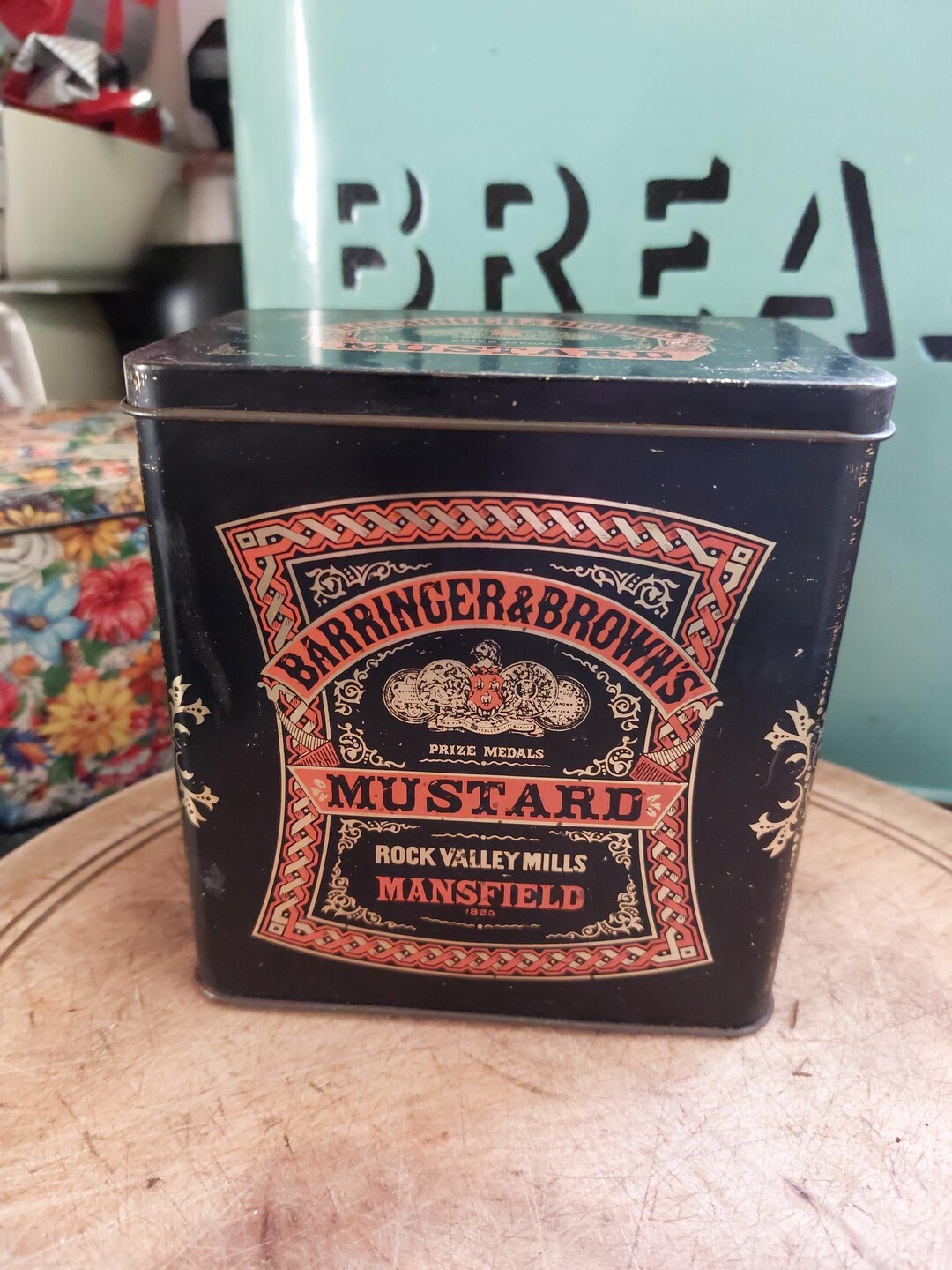 Vintage Barringer and Brown's Mustard Tin. Vintage Kitchen Storage ...