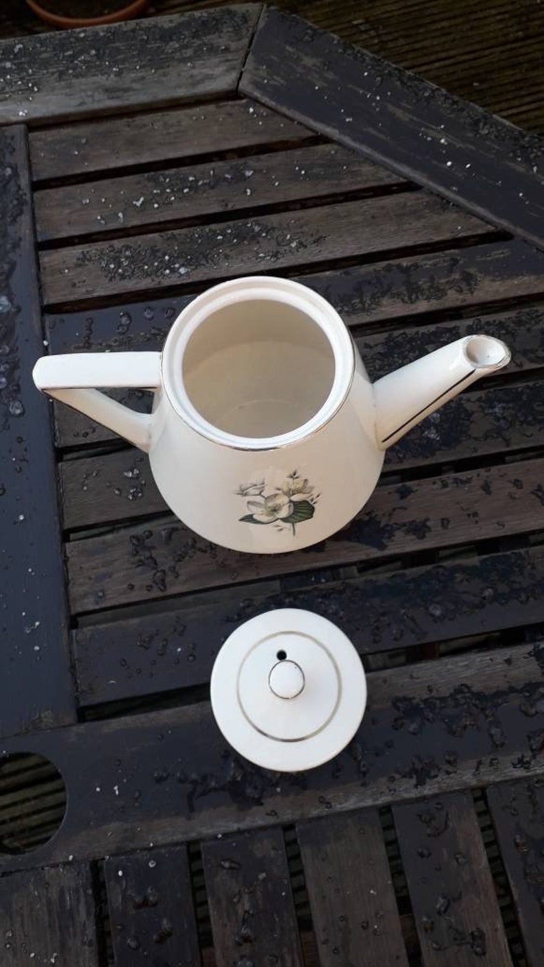 Vintage 1950s Heatmaster Teapot With Christmas Rose Pattern Made ...