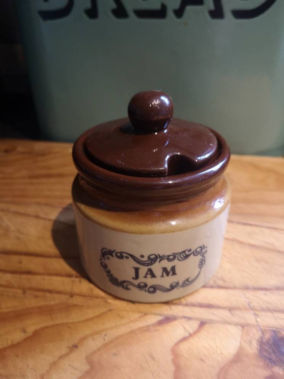 Vintage Stoneware Jam / Jelly Pot. Vintage Condiment Storage Jar ...