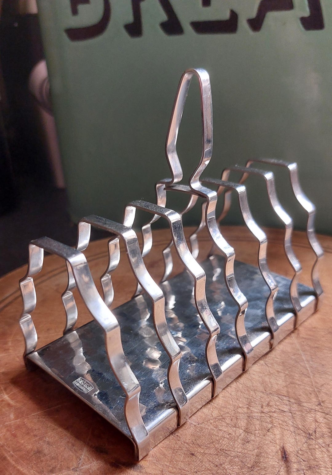 Rare Vintage Olde Hall Art Deco Planished Stainless Steel 6 Slice Toast ...