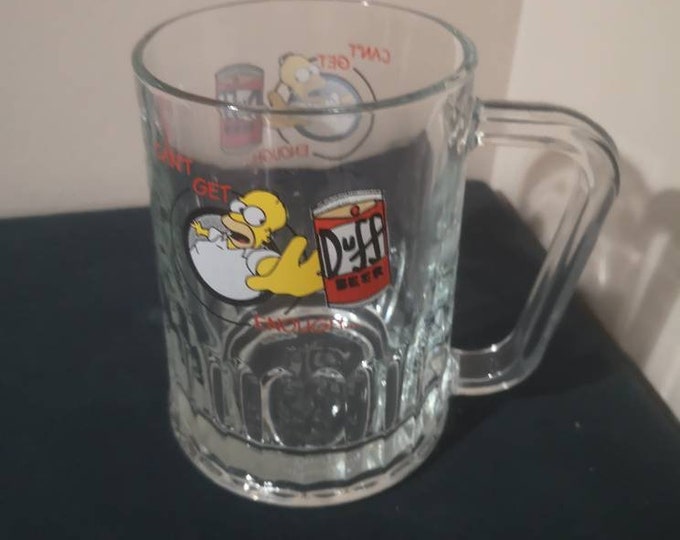 1997 Homer Simpson Duff Beer Glass Tankard/stein. Vintage Novelty ...