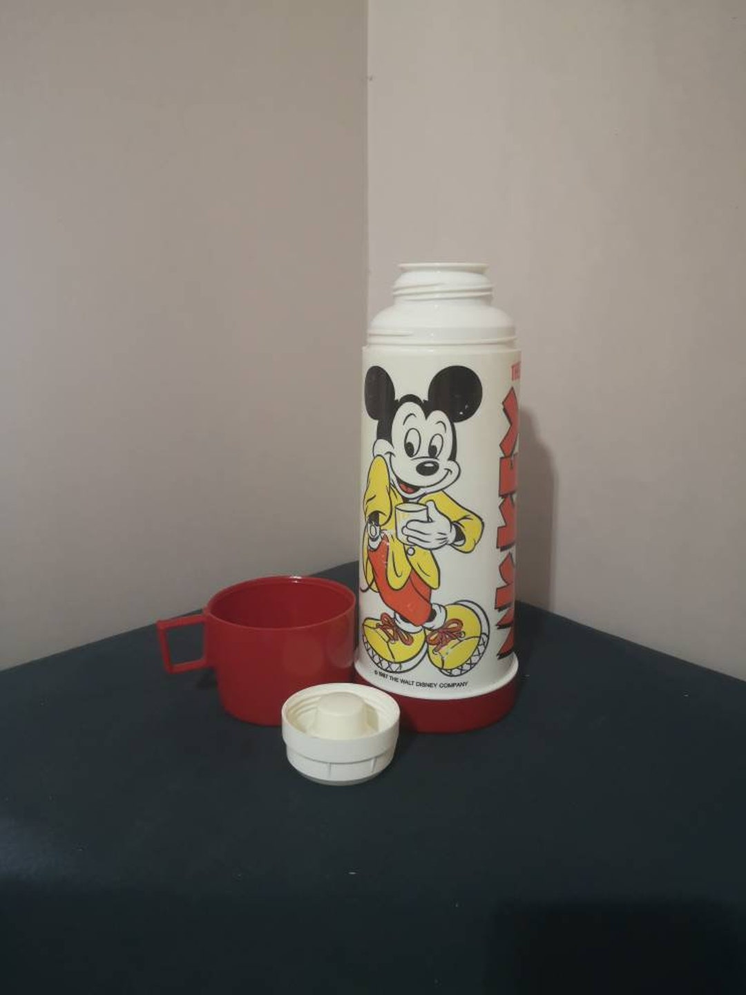 Vintage 1987 Mickey Mouse Disney Thermos Flask. Retro Disney Hot Drink ...