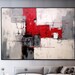 Oversized Red & Grey Canvas Wall Art, Knife Artwork for Master Bedroom ...