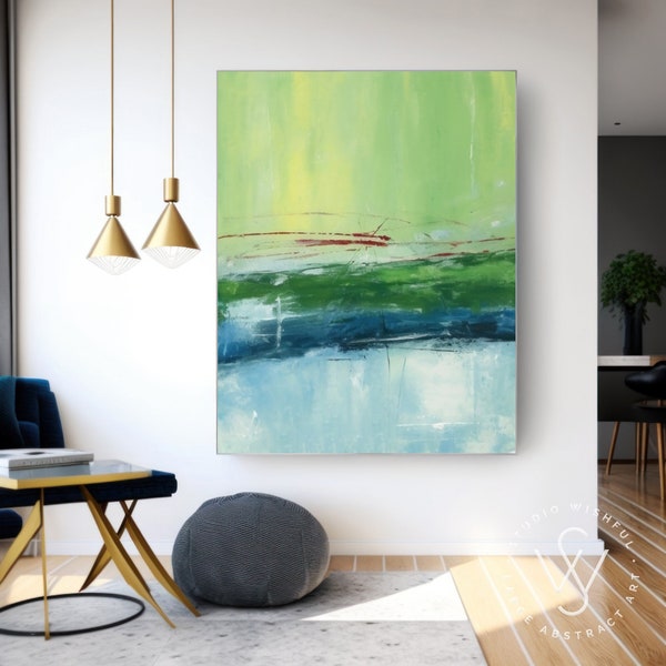 Blue and Green Painting - Etsy