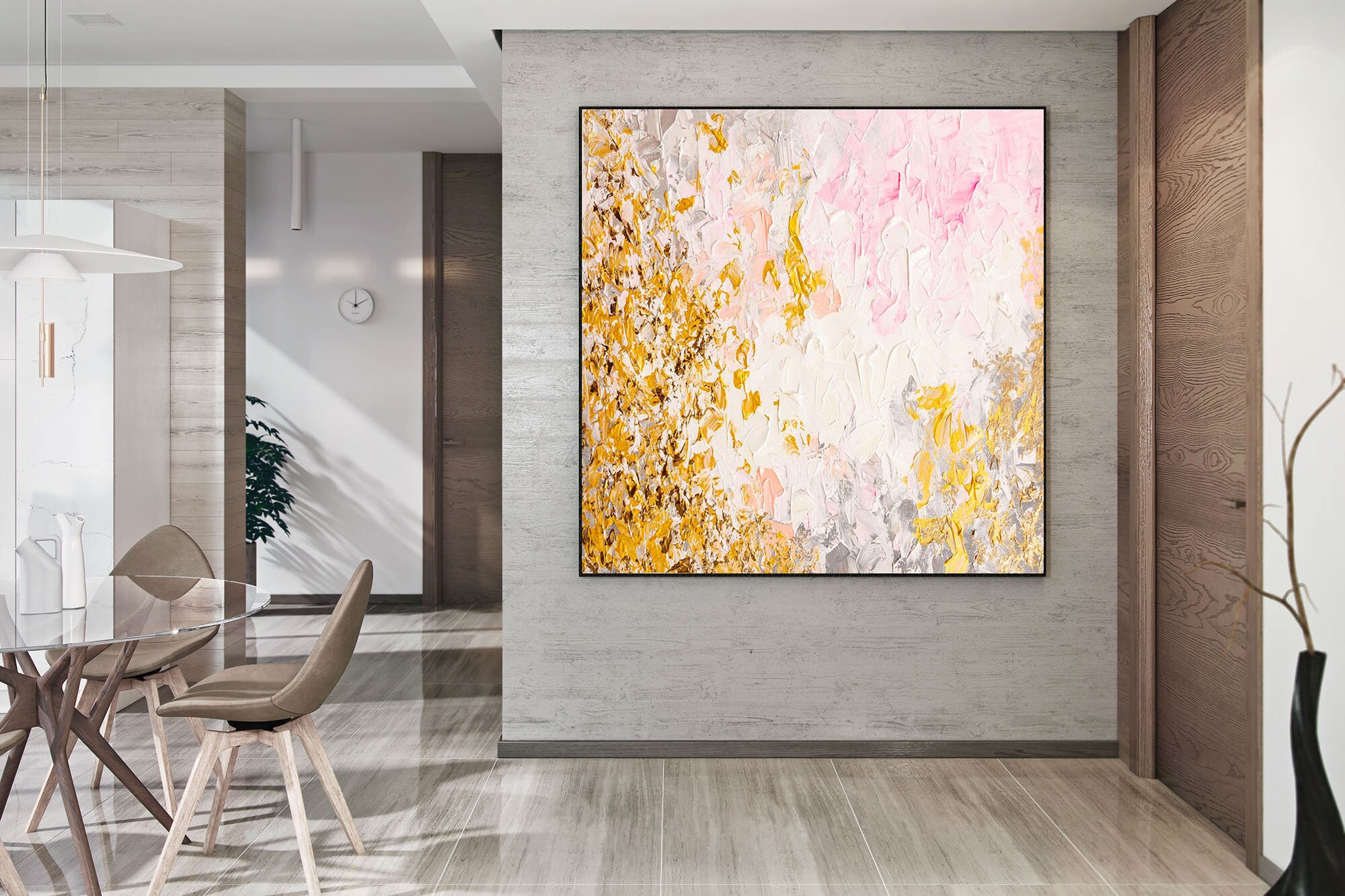 Large Abstract Painting Office Wall Art palette Knife | Etsy UK