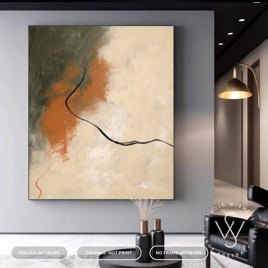 Fancy Minimalist Wall Art for Bedroom, Impressionist Earthy Tones Art ...