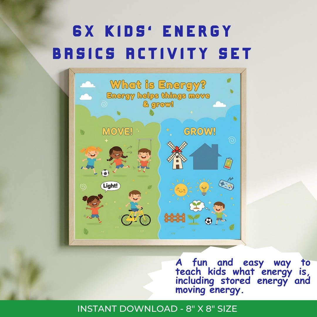 Energy Basics for Kids | 6-page Printable Activity Set | What is Energy ...