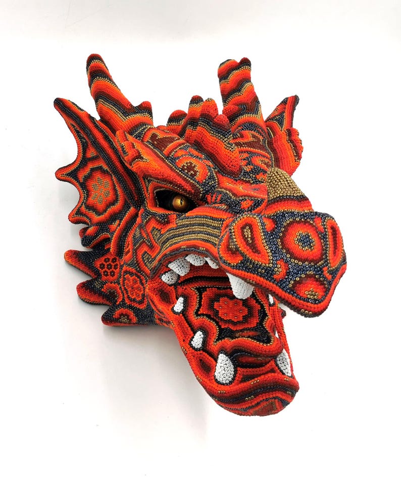 Huichol Art "fire Dragon" - Etsy