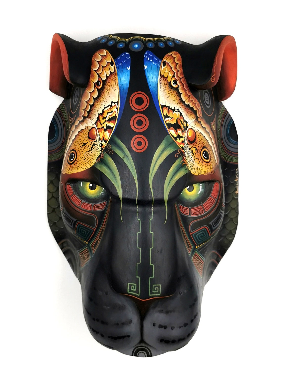 Boruca Art jaguar Butterfly - Etsy