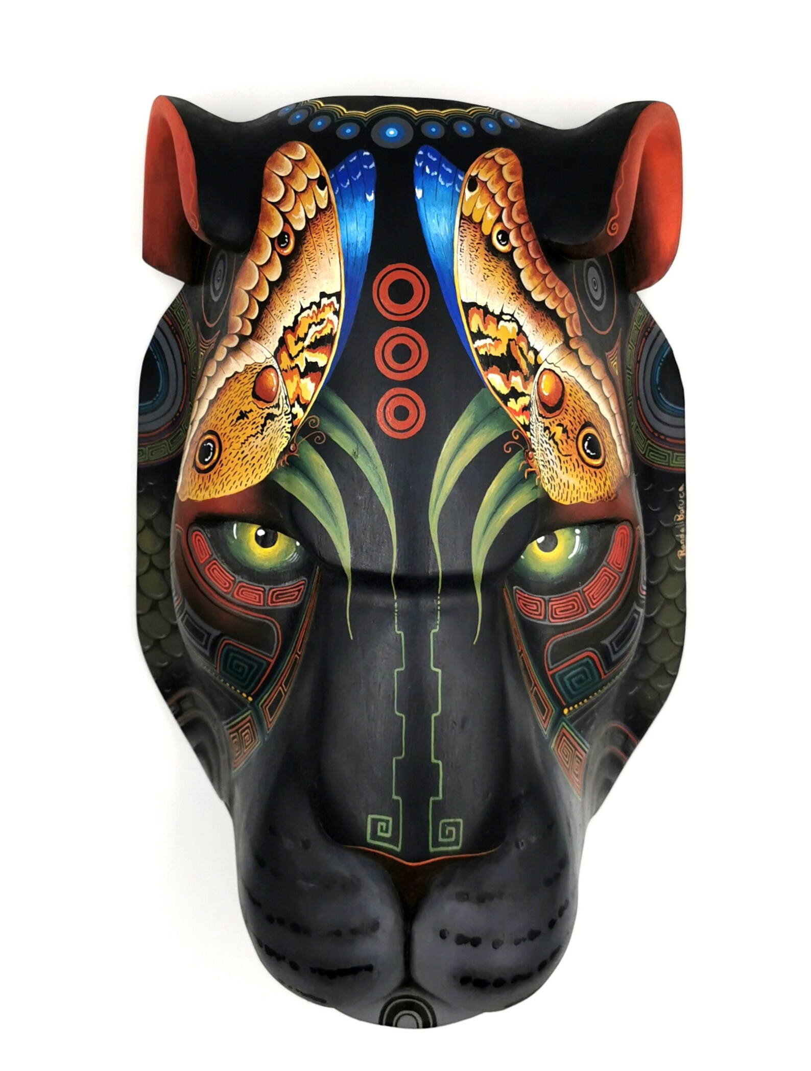 Boruca Art jaguar Butterfly - Etsy