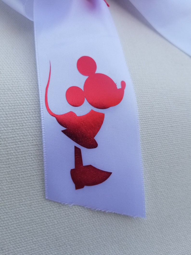 Mickey and Minnie Mouse White and Red Hair Bow - Etsy