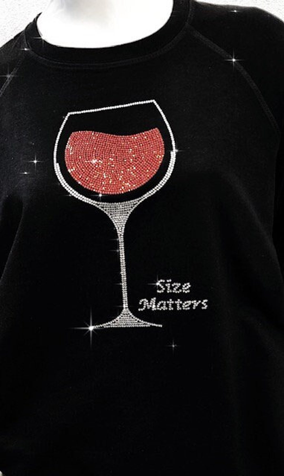 Bling Big Wine Glass Sweatshirt, Drinking Shirt, Wine Tasting, Size ...