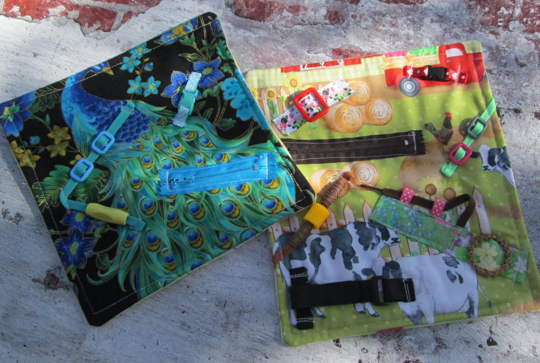 Fidget Lap Pad Bundle, Set of 2 Small Fidgets, Handmade Therapy Lap Pad ...