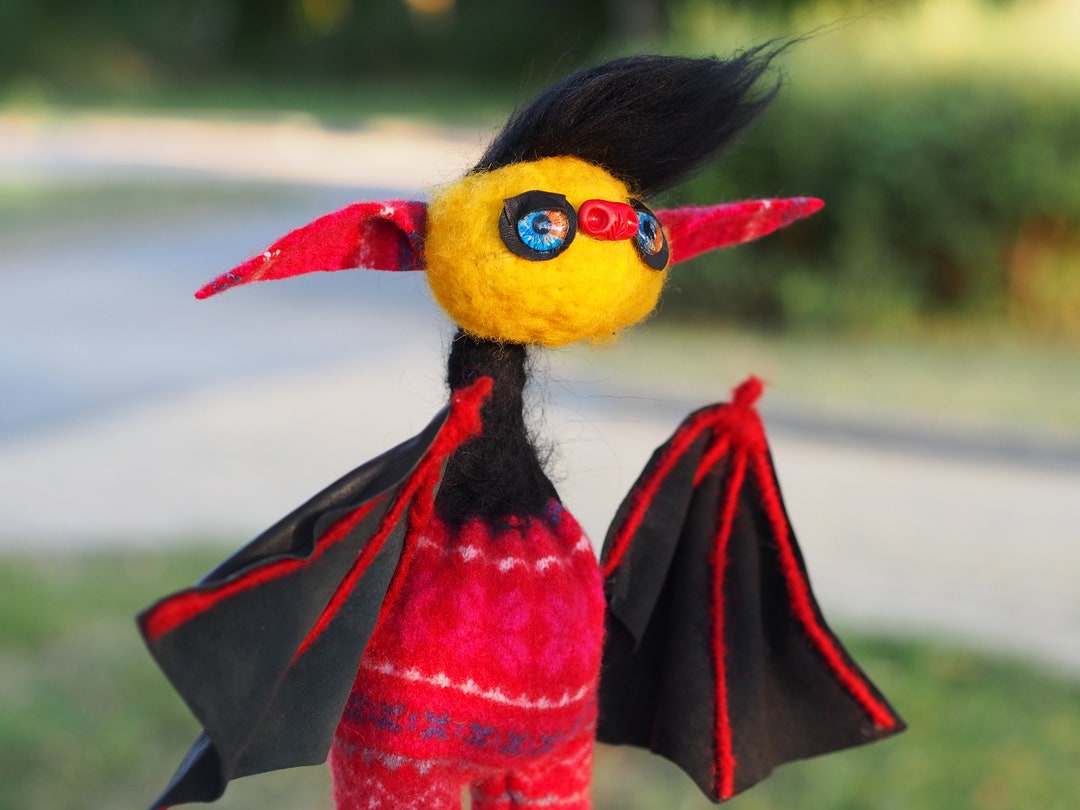 Halloween Cute Bat, Poseable Bat, Felt Flying Fox, Ratberry Toys Bat ...