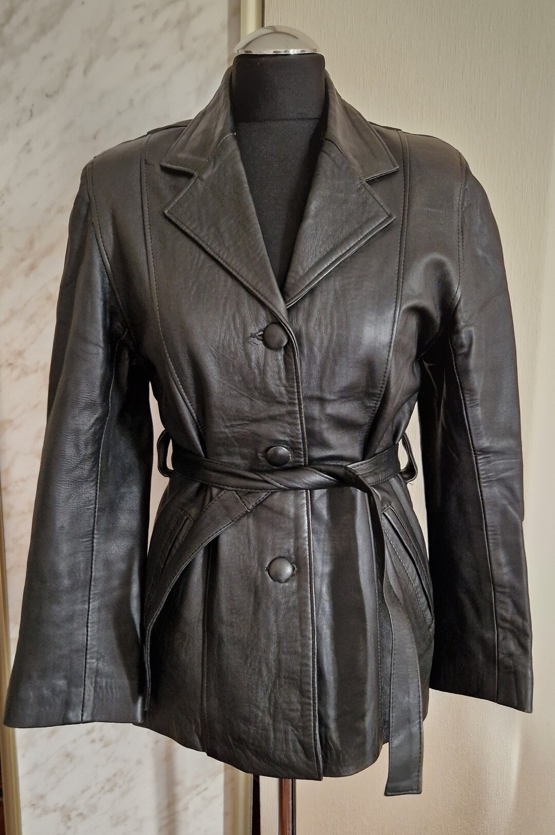 90s Matrix Vintage Leather Black Jacket Rave and Y2K Style Jacket - Etsy