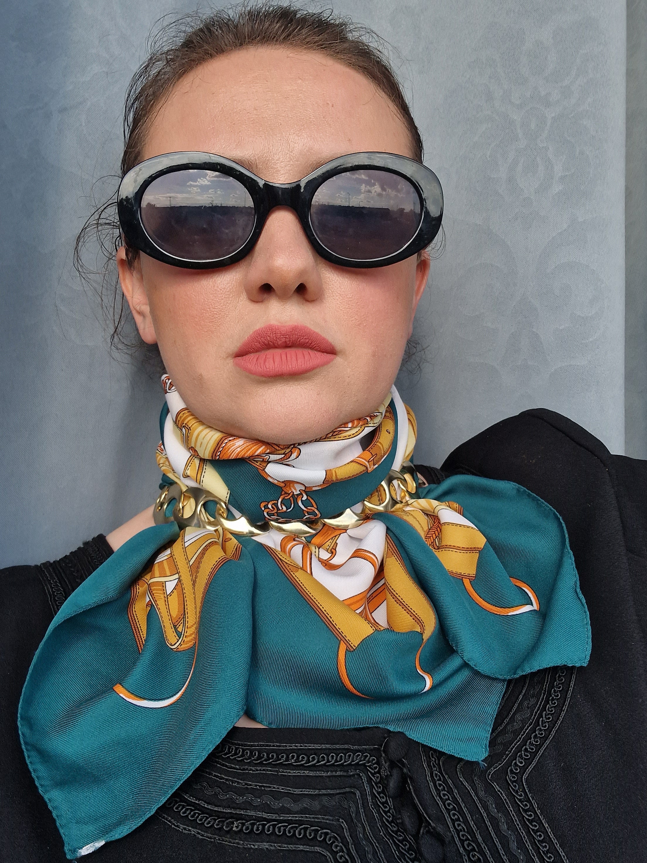 80s /90s Vintage Italian Equestrian Scarf in Green and Yellow - Etsy