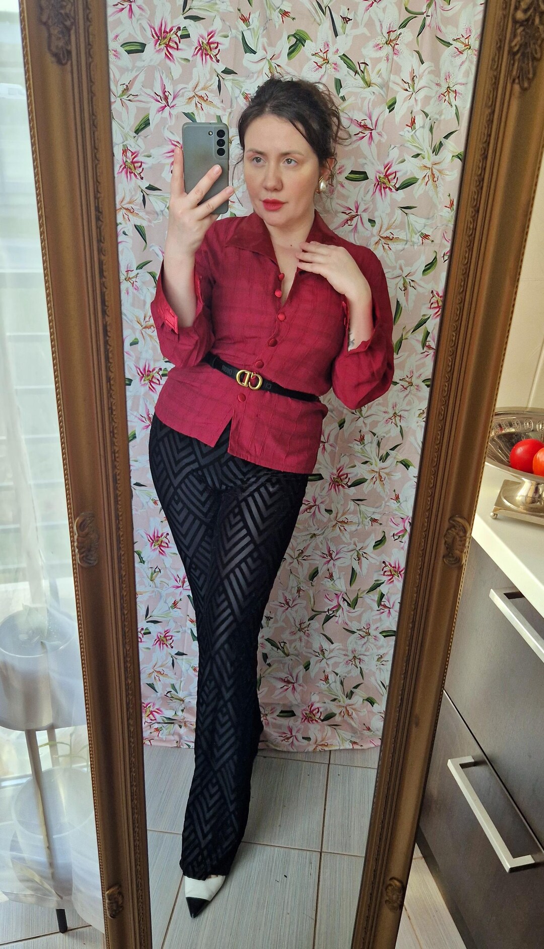 80s/ 90s Vintage French Bordo Blouse With Satin Details - Etsy