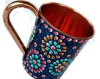 Handmade Pure Copper Outer Hand Painted Art Work Wine Vodka - Etsy