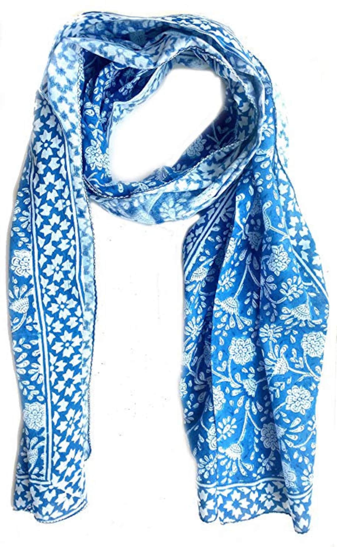 Scarfs 100% Pure Cotton Indian Design Hand Block Printed Mini - Etsy