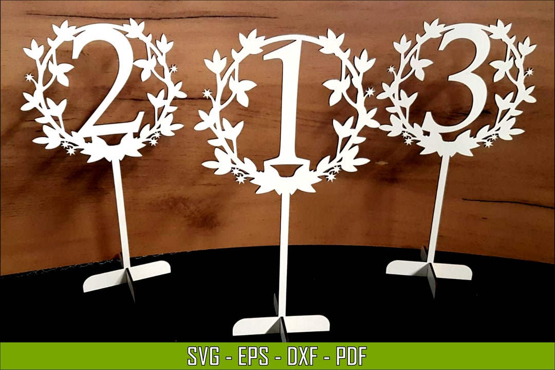 Table Numbers 1-20 for Wedding or Baby Shower, Table Decor Digital Dxf ...