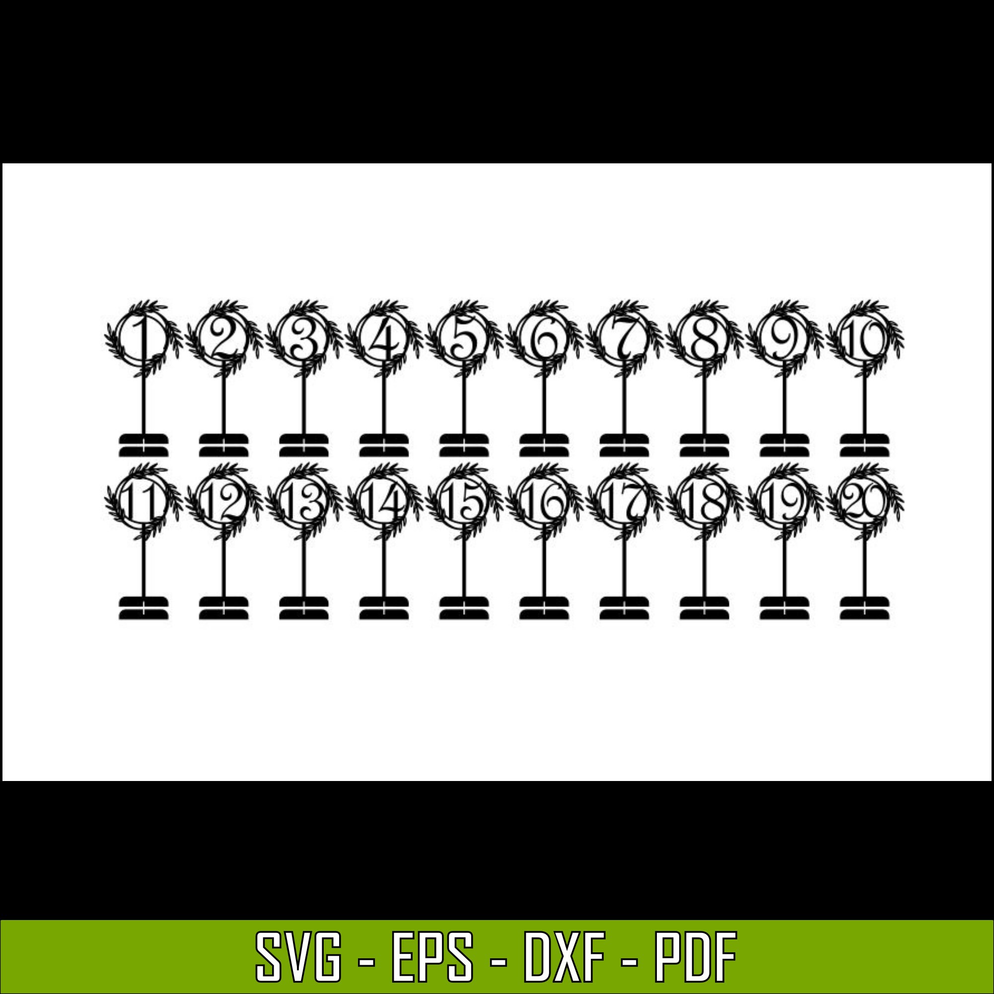 Table Numbers 1-20 for Wedding or Baby Shower Elegant Decor | Etsy