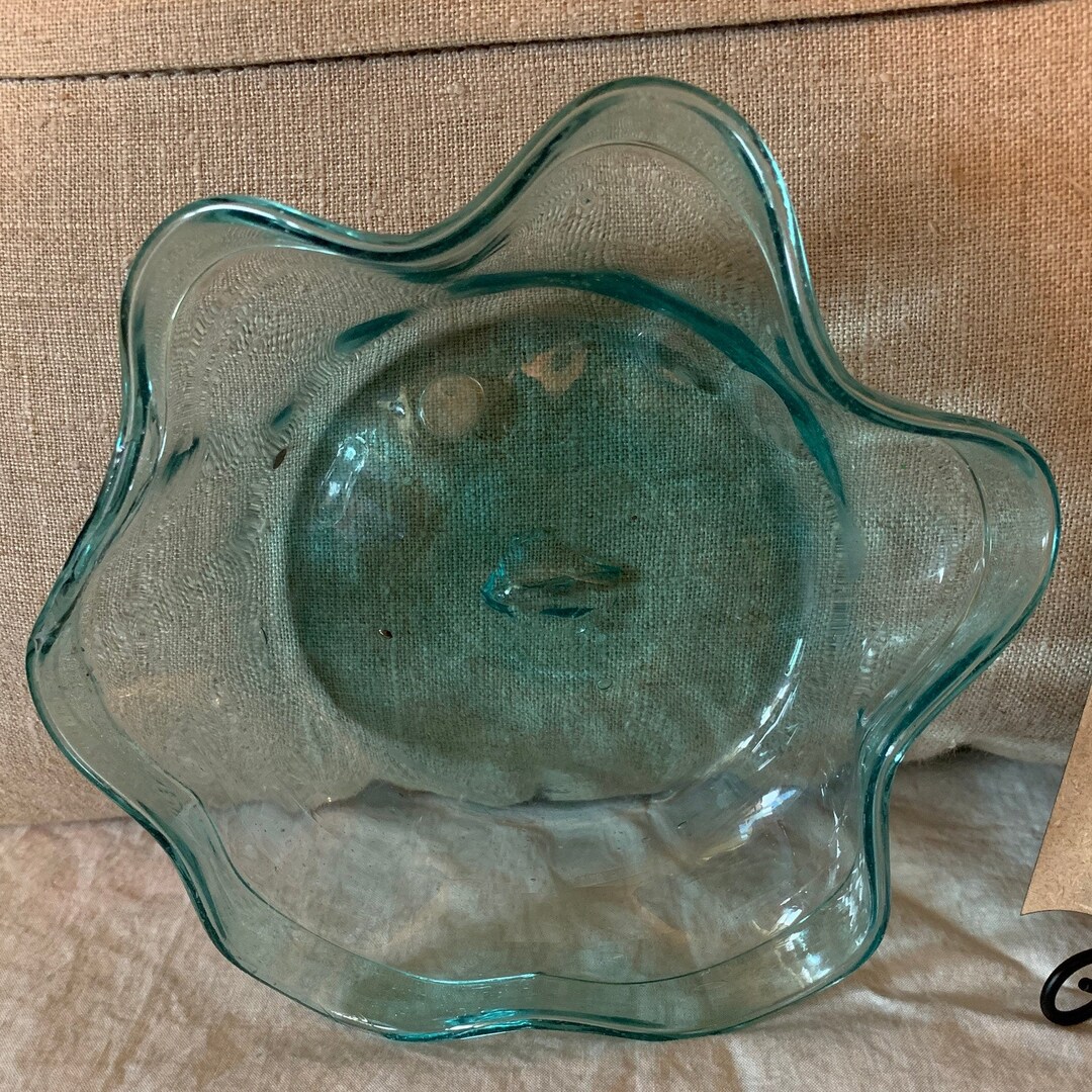 Blue Handblown Art Glass Bowl - Etsy