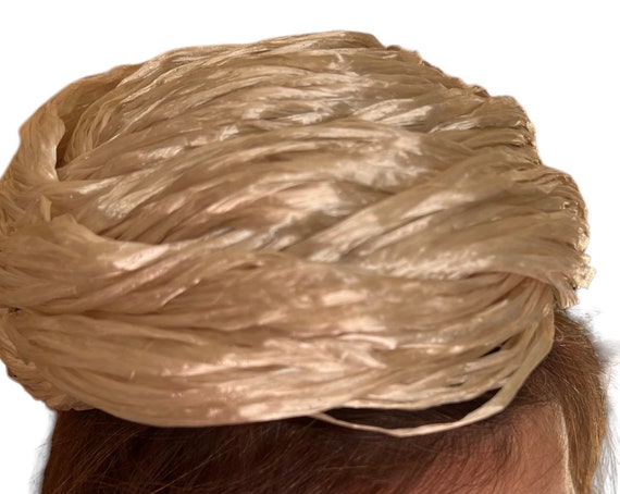 Lemington Pearl White Woven Raffia Turban Style Ladie… - Gem