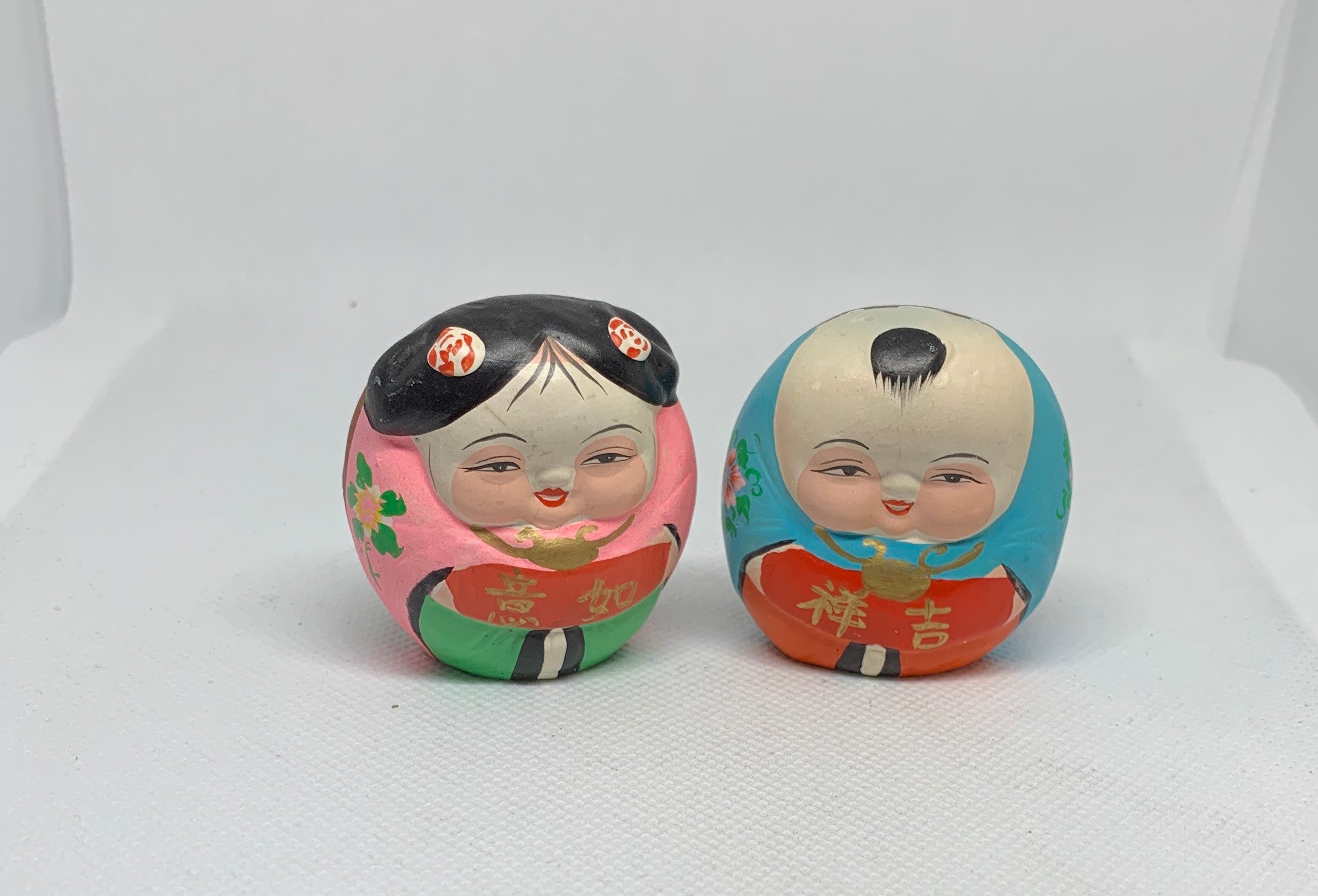 D A Fu Dolls Clay Figurines Boy and Girl Wedding Couple, Bride and ...