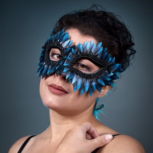 Blue Masquerade Mask, Blue Unisex Masquerade Mask, Blue Bird Mask ...