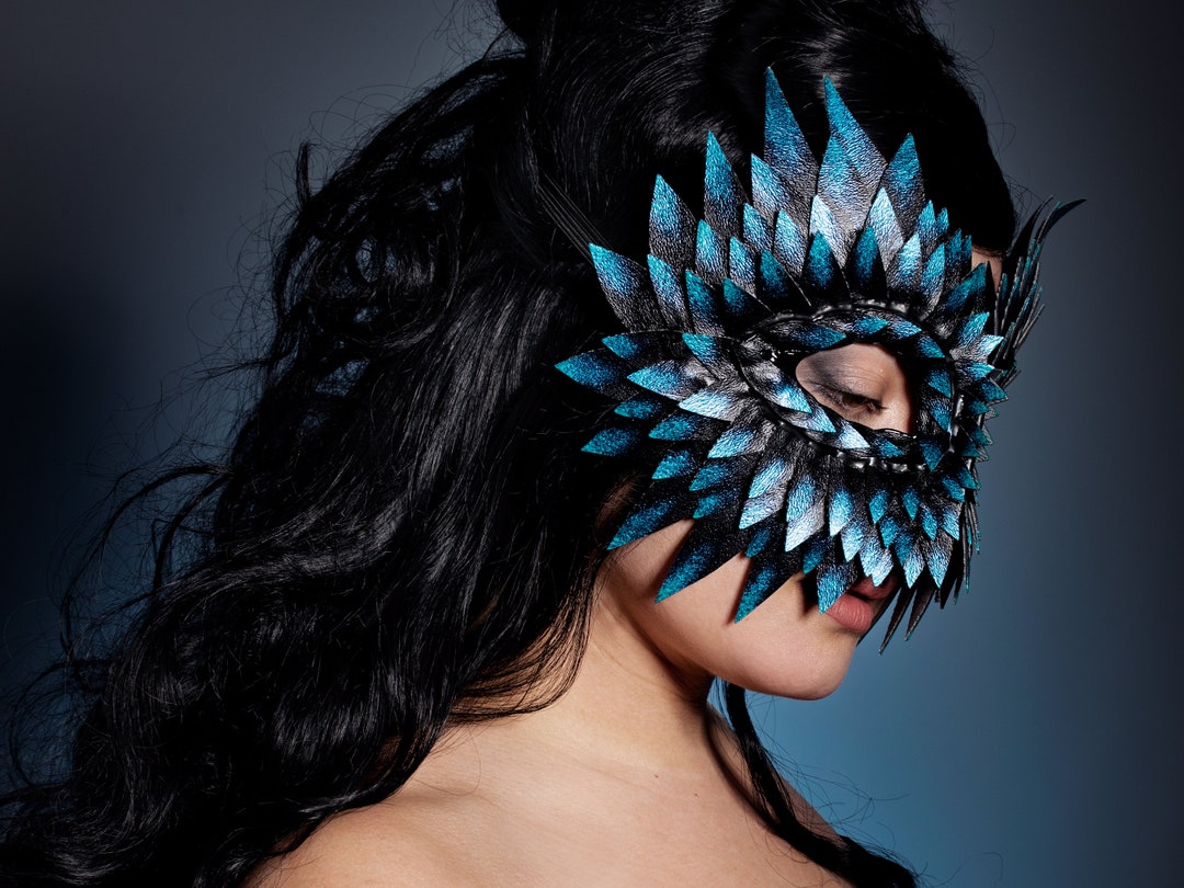 Blue Bird Mask, Masquerade Masks Women, Owl Mask, Blue Dragon Mask - Etsy