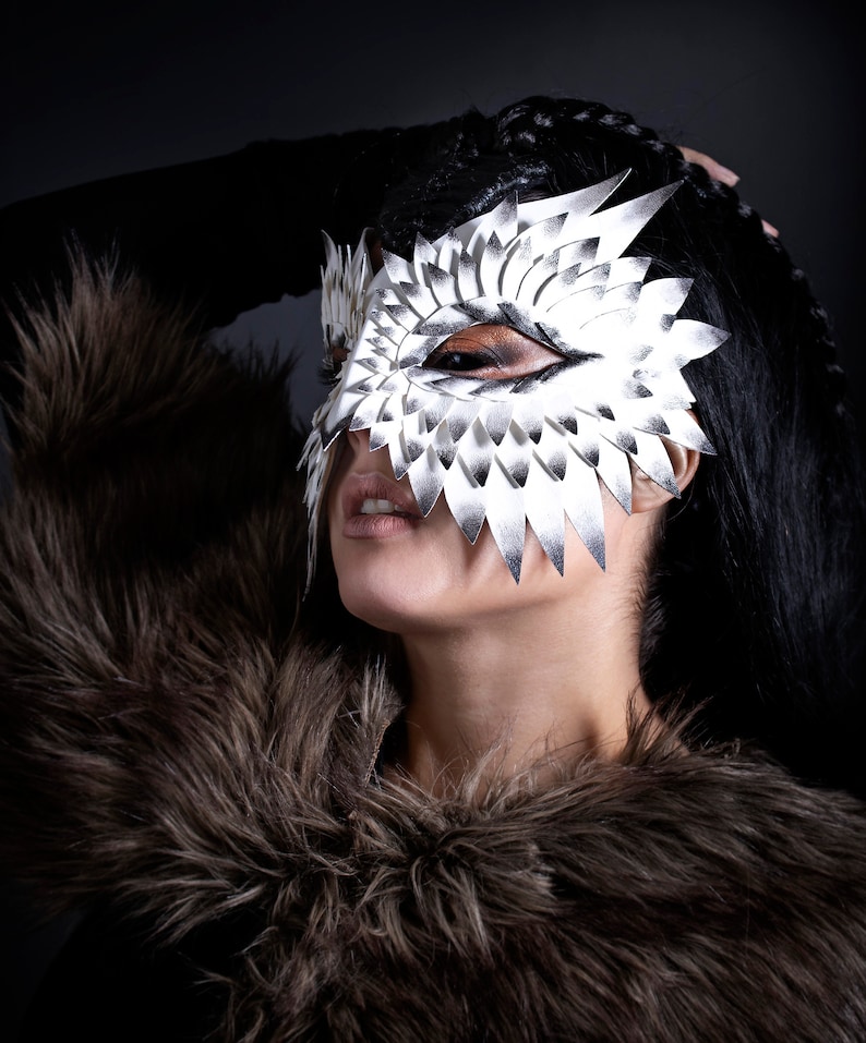 Snowy Owl Mask Masquerade Masks Women Owl Mask Leather | Etsy