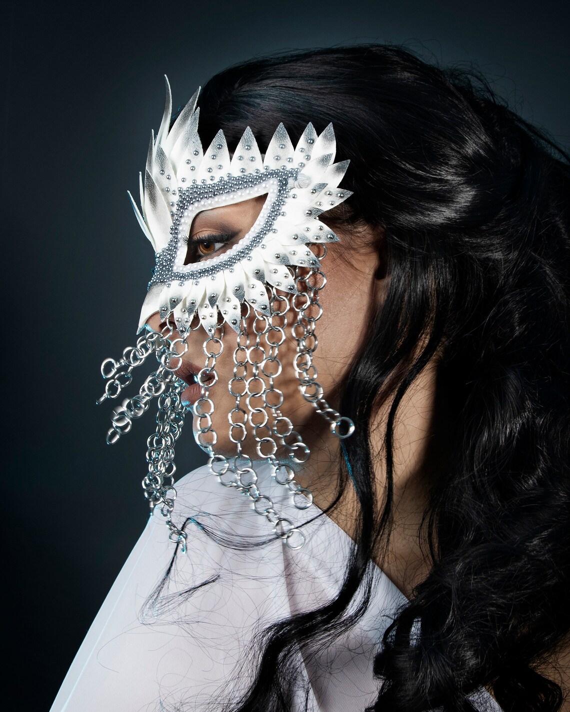 Snow Bird Chainmail Unisex Mask Masquerade Mask Masquerade | Etsy