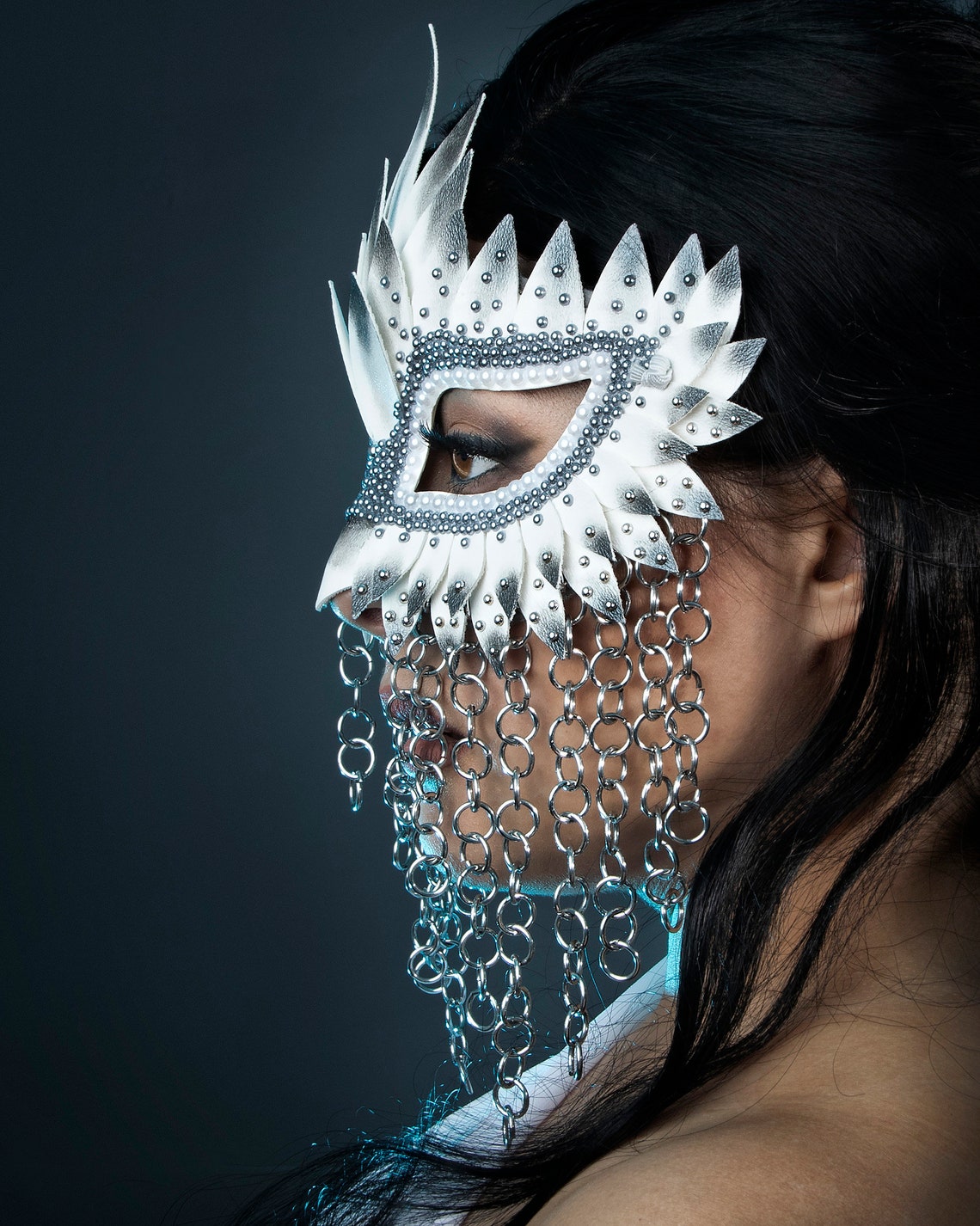 Snow Bird Chainmail Unisex Mask Masquerade Mask Masquerade | Etsy