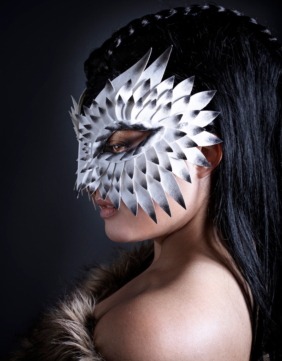 Snowy Owl Mask, Masquerade Masks Women, Owl Mask, Leather Mask, Bird ...