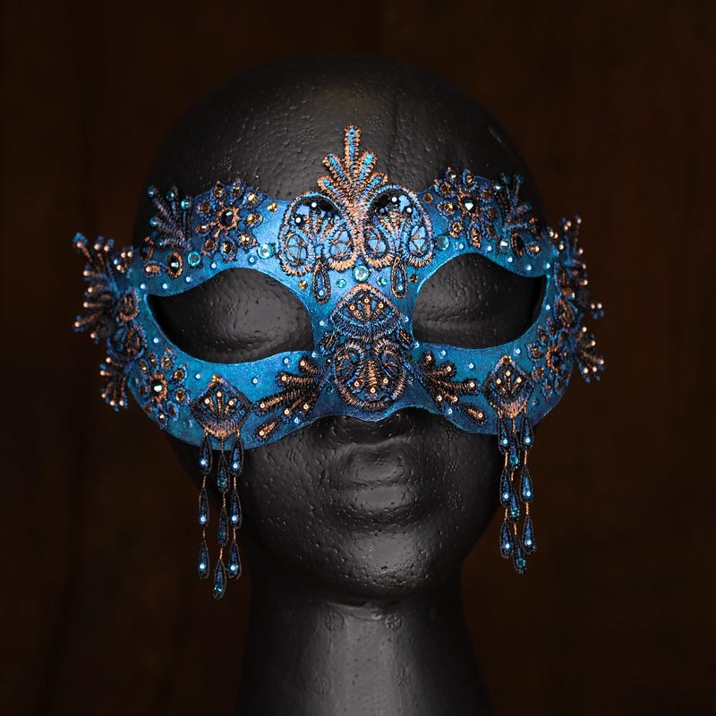 Blue Masquerade Mask - Etsy