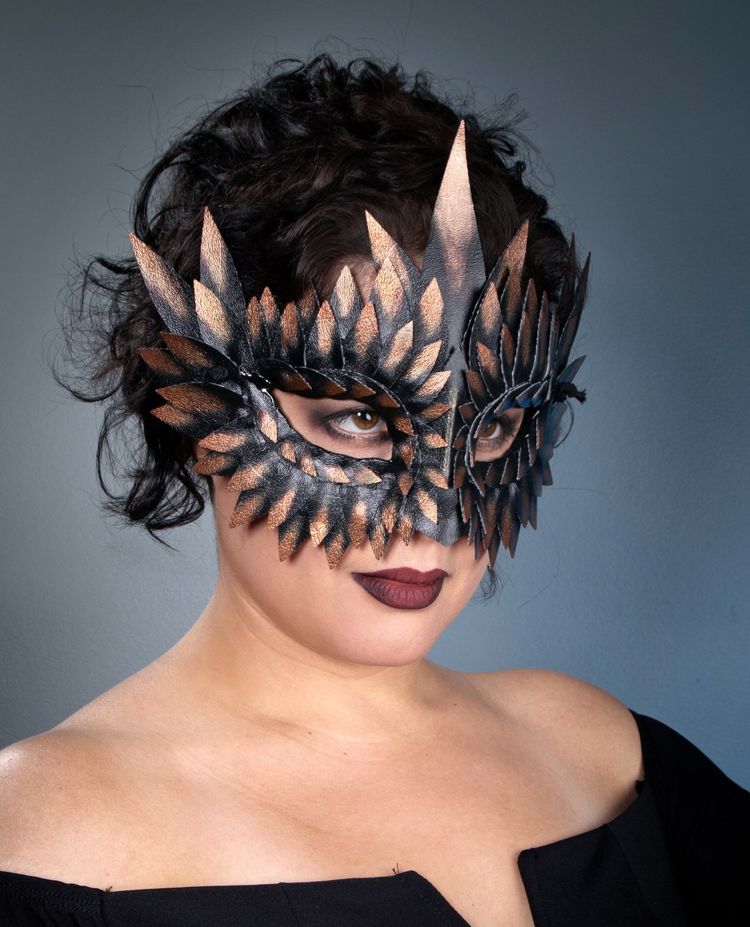 Small Black Mask, Gold Tipped, Masquerade Masks Women, Burning Man ...