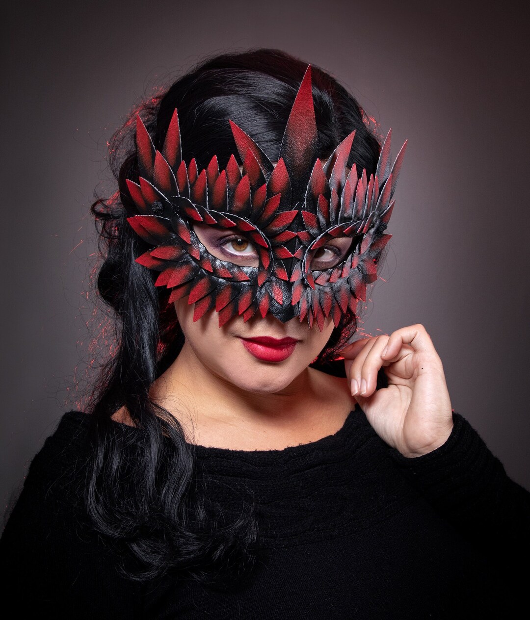 Small Red Mask, Masquerade Masks Women, Red Bird Mask, Mardi Gras Masks ...