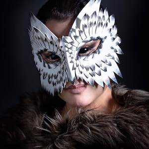 Snowy Owl Mask Masquerade Masks Women Owl Mask Leather - Etsy