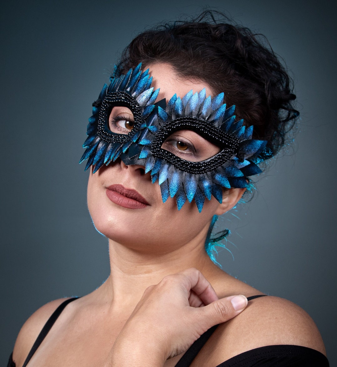 Blue Masquerade Mask, Blue Unisex Masquerade Mask, Blue Bird Mask ...
