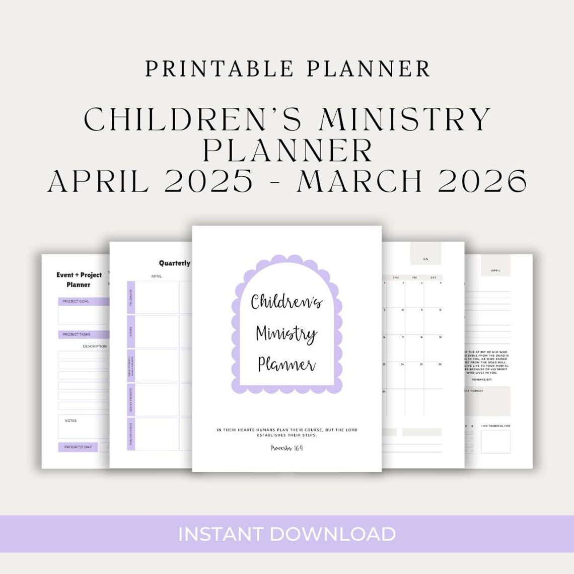 Children's Ministry Planner 2025-2026: 38-page Printable (immediate ...