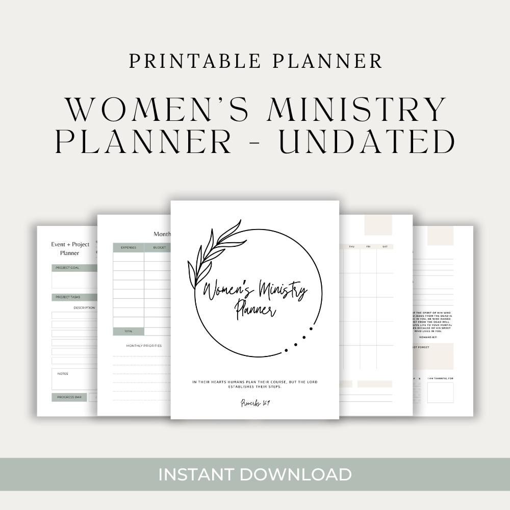Women's Ministry Planner: Undated Printable Planner (digital Download ...