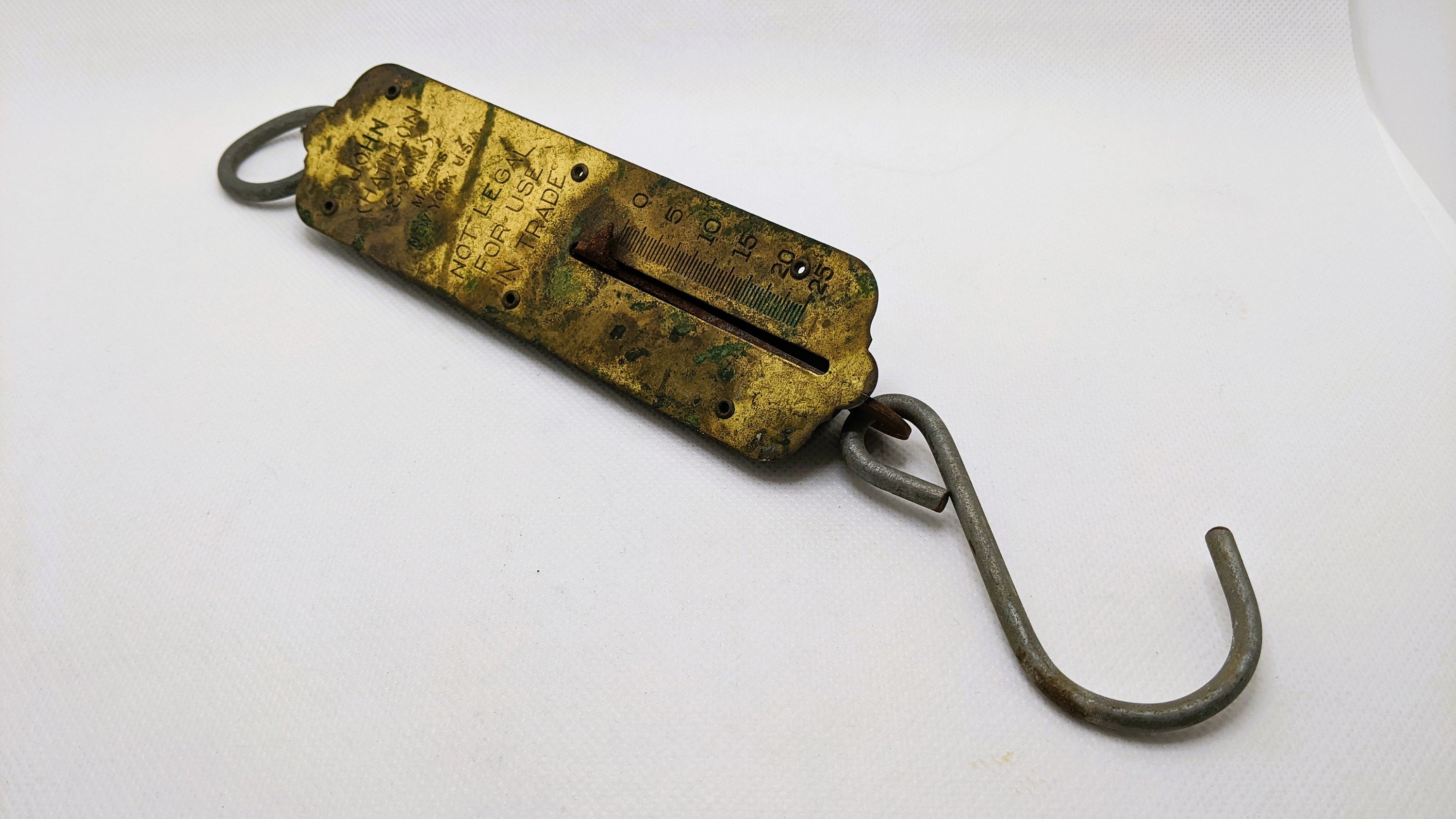 1800s John Chatillon & Sons Brass Hanging Spring Scale 25 Lbs New York ...