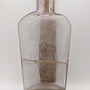 Mid-late 1800s Honest Measure Whiskey Flask Strap Side Union Oval ...