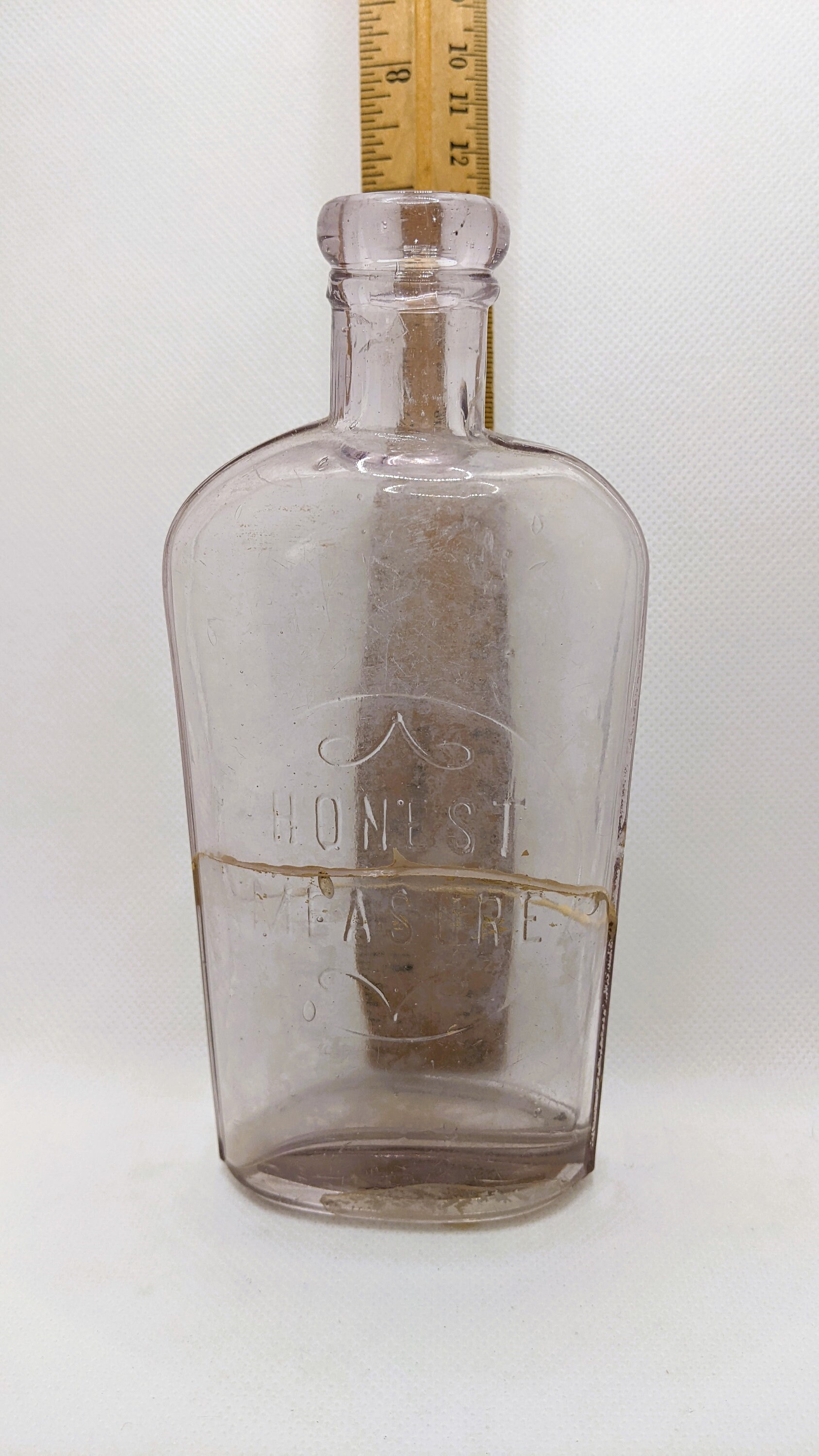 Mid-late 1800s Honest Measure Whiskey Flask Strap Side Union Oval ...