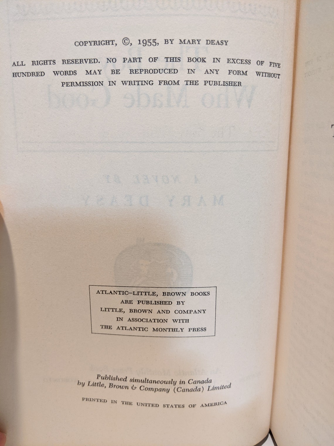 1955 the Boy Who Made Good mary Deasy book Club Edition - Etsy