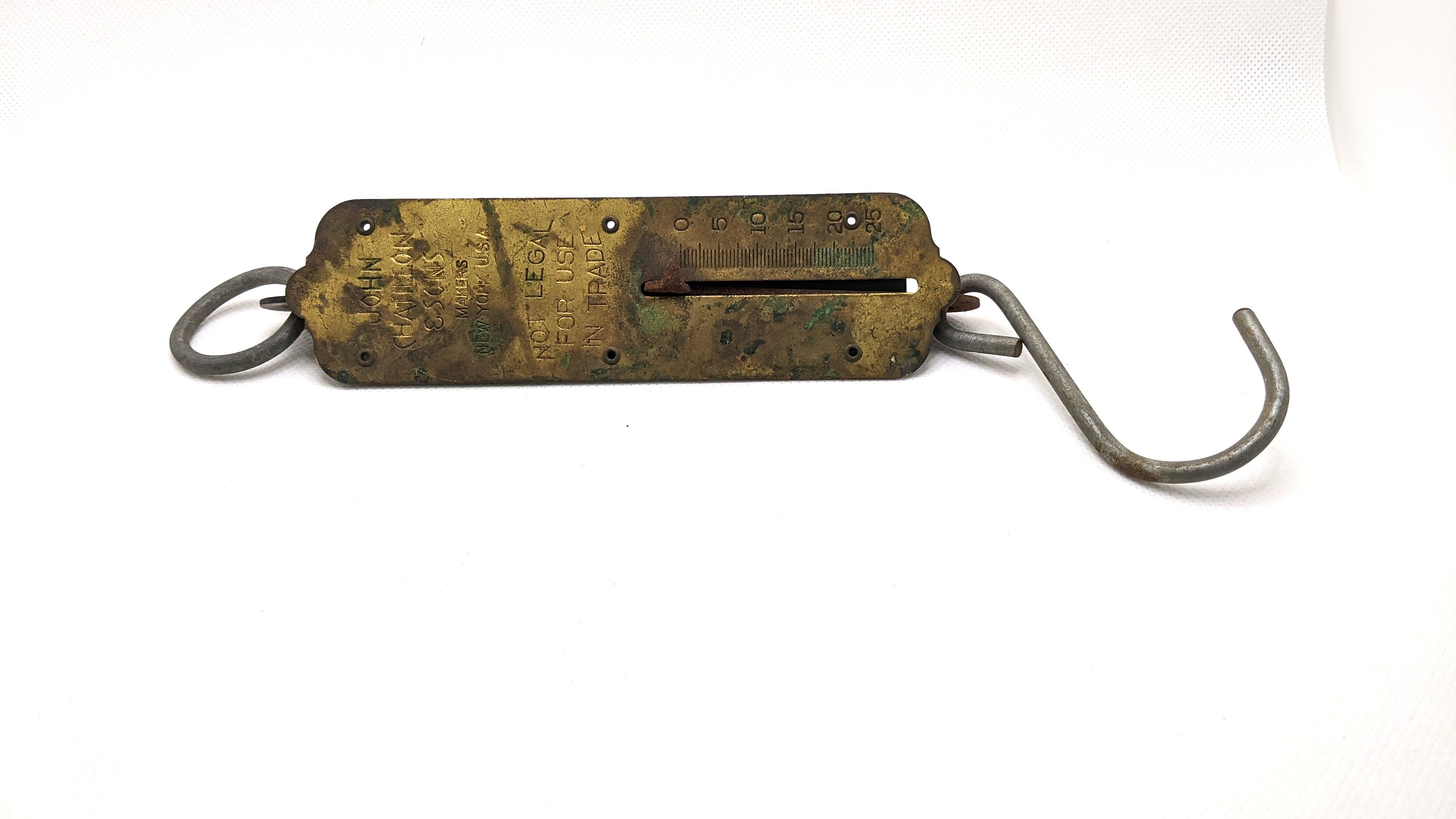 1800s John Chatillon & Sons Brass Hanging Spring Scale 25 Lbs New York ...