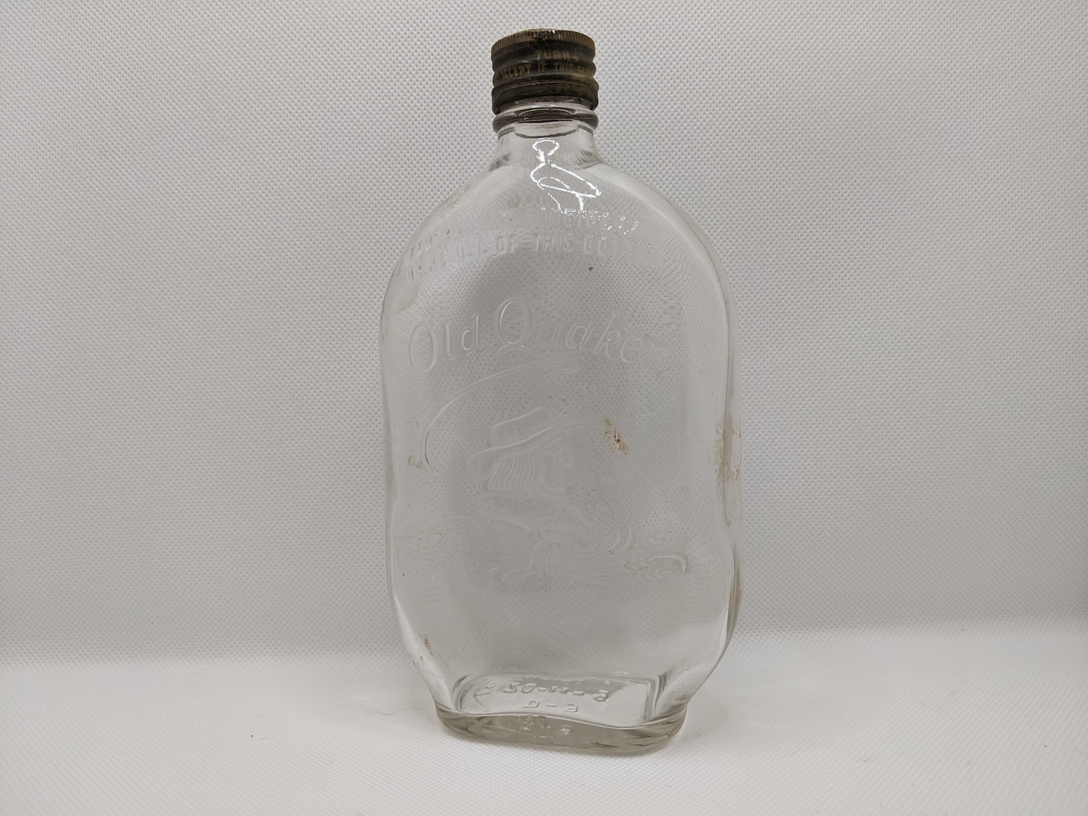 1939 Old Quaker Whiskey Bottle Vintage Flask Embossed Federal - Etsy